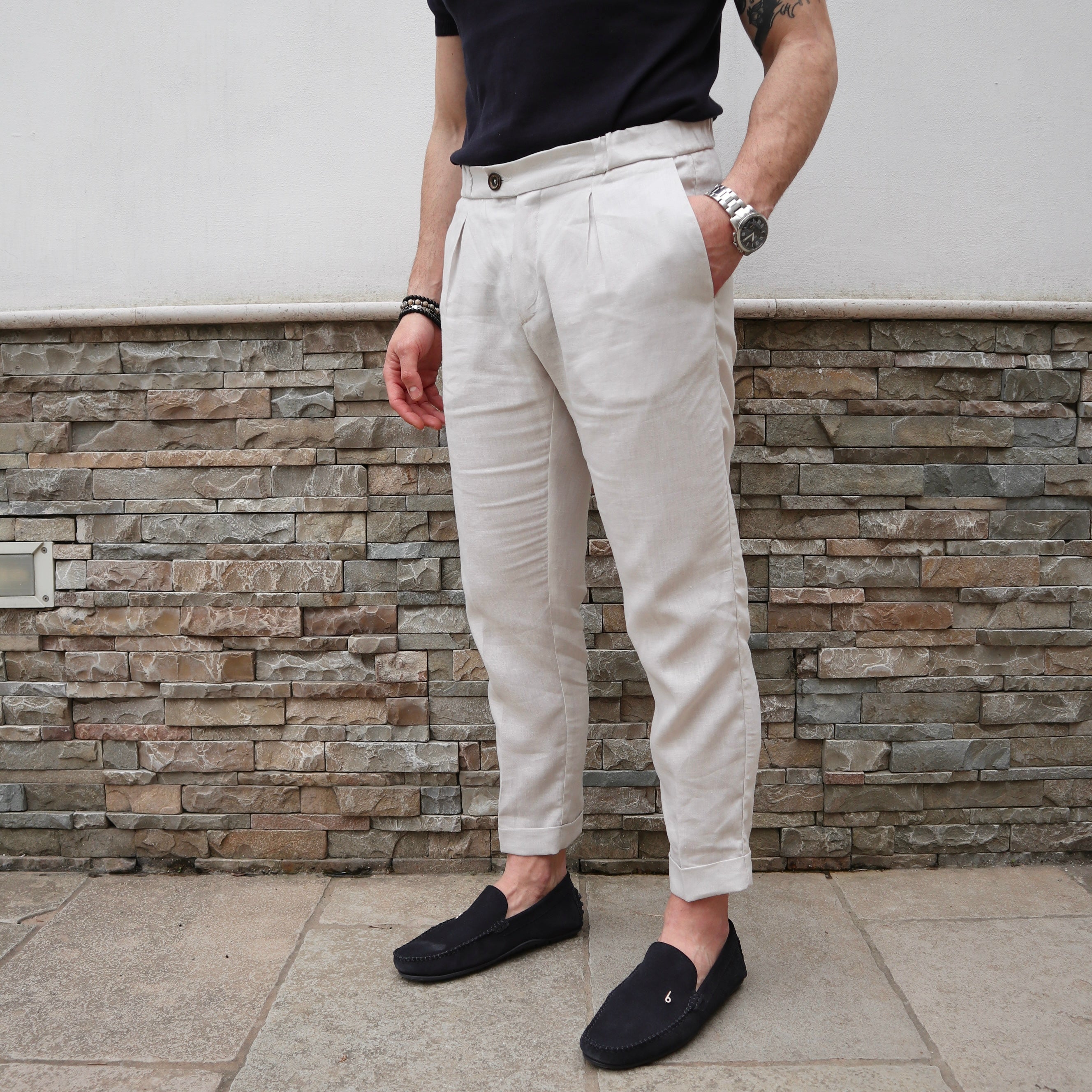 Pantamolla 100% lino Bianco RPL – CrossOver Abbigliamento Uomo_