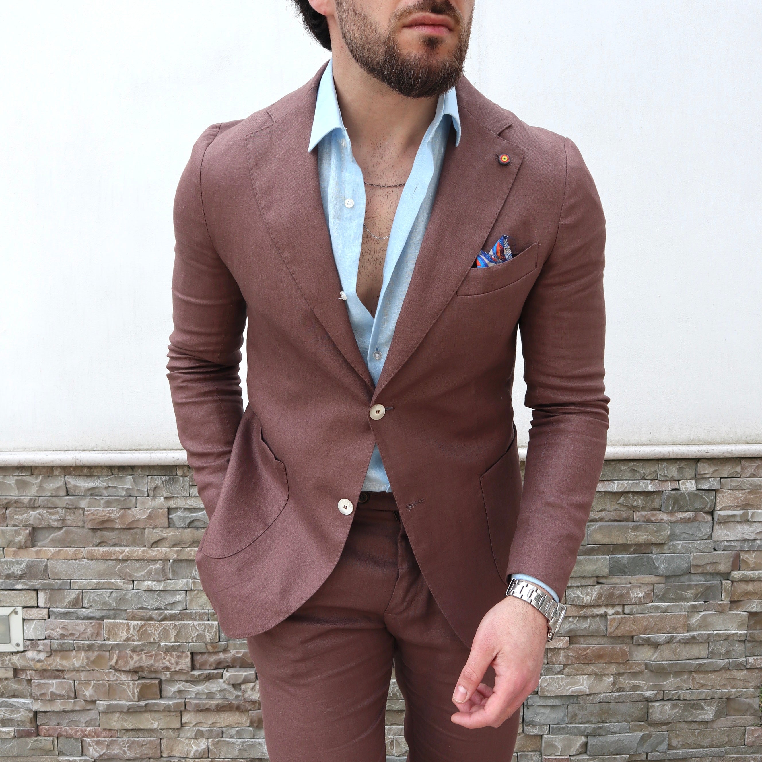 Giacca 100% lino tabacco RPL – CrossOver Abbigliamento Uomo_